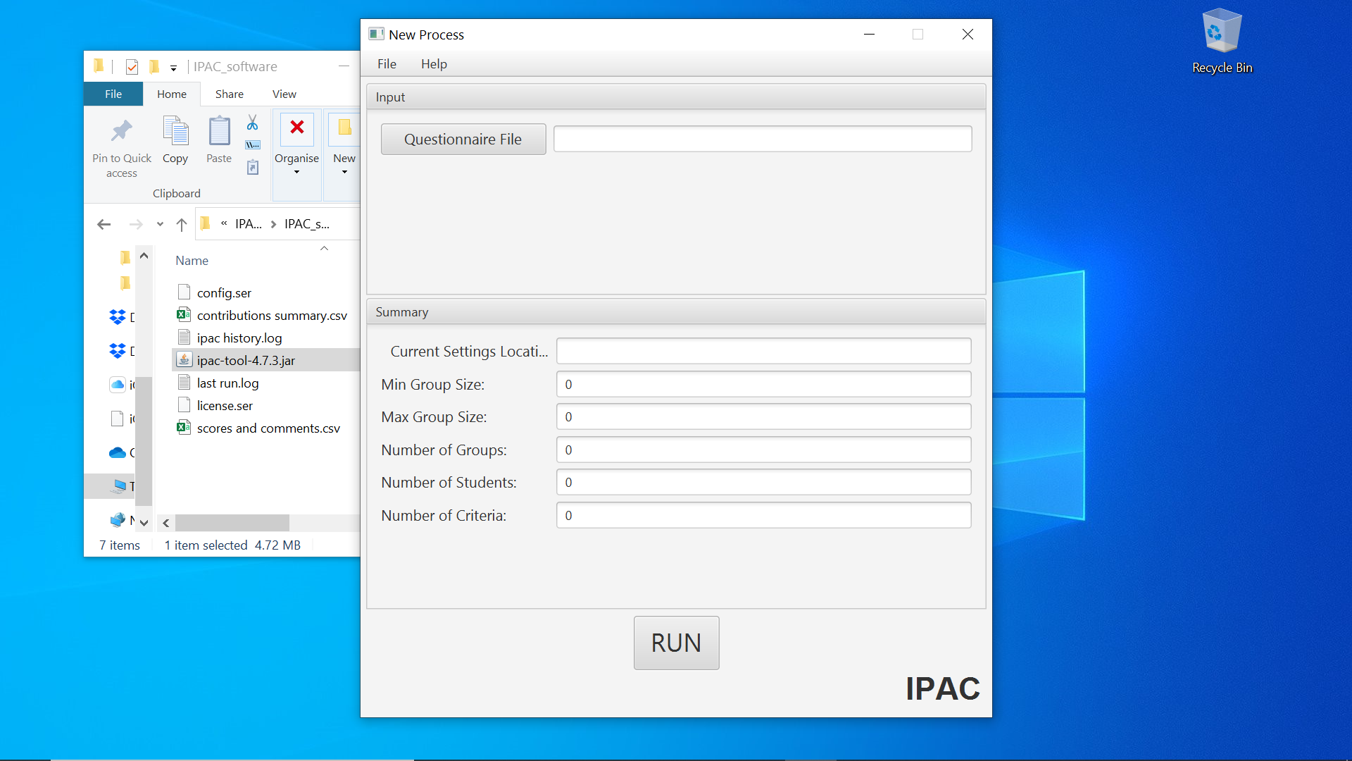 IPAC software - Overview and Quick Run